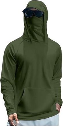 Generic T-shirt UV pour homme UPF 50+ - Sweat &agrave; capuche avec masque de nuque int&eacute;gr&eacute; - Protection solaire - Camouflage - Manches longues - S&eacute;chage rapide - Re