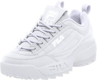Fila Mens Strada Disruptor, White/White/White, 10 D - Medium