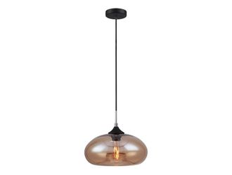 Lussiol Pendelleuchte Bronks Rauchglas, 40 W, Orange, &oslash; 28 x H 18 cm, bernsteinfarben