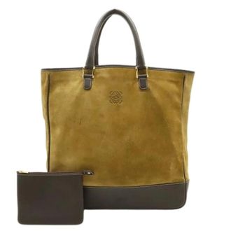 Loewe unisex, Pre-owned, Beige, Taille: ONE Size Sac fourre-tout en daim Pre-owned