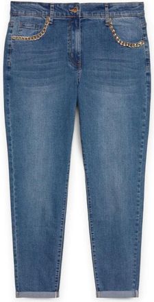 Fiorella Rubino Femme, Jeans, Bleu, Taille: 42 FR Jeans Slim-fit avec D&eacute;tails de Cha&icirc;ne