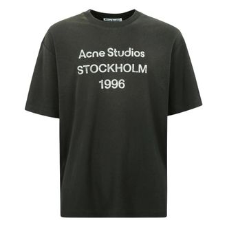 Acne Studios Sprayed Logo T-Shirt - - Tops - Herren - Schwarzk - XS/S
