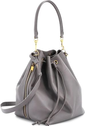 Saint Laurent Emmanuelle Leather Large bucket bag - Gris
