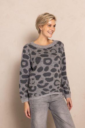 Zhrill Strickpullover ZHISABELLA Leoparden Muster, Regular Fit