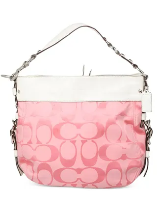 Coach sac port&eacute; &eacute;paule en toile &agrave; logo imprim&eacute; signature - Rose