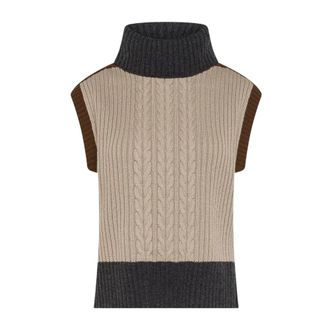 Seventy Weste mit abnehmbarem Kragen - - Knitwear - Damen - Beige - S