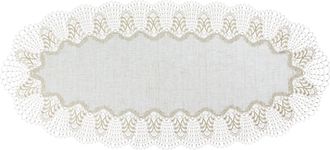 Plauener Spitze 4048L_14_45100 Tischdecke Oslo L, Gr&ouml;&szlig;e 45 x 100 cm, oval