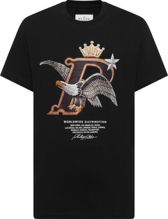 Philipp Plein Round Neck T-Shirt Eagle Plein Worldwide