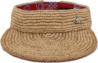 Vivienne Westwood unisex, Accessoires, Beige, Taille: ONE Size Visi&egrave;re en Paille avec D&eacute;tail Orb