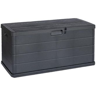Dmora Creola Truhe, 340 l Fassungsverm&ouml;gen, Klappverschluss Made in Italy, Traglast, 118x59x57h cm Anthrazit Schwarz
