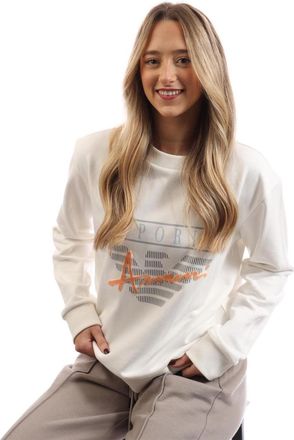 Emporio Armani EA7 Sweatshirt f&uuml;r Damen, Baumwolle (Wei&szlig;)