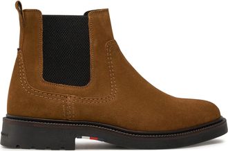 Tommy Hilfiger Klassische Stiefeletten Tommy Hilfiger Light Hilfiger Suede Chelsea FM0FM05104 Braun