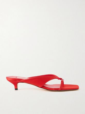 Toteme Mules Aus Satin Mit Schleife - Rot