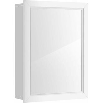 Costway Costway - Armoire Murale Salle de Bain avec Miroir Armoire à Pharmacie avec Etagère à Hauteur Réglable 51 x 16 x 66,5 cm Blanc