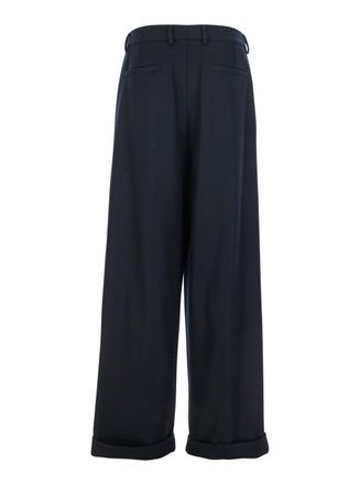 Dolce & Gabbana Mens Black Wool Pants With Belt Loops Virgin Trousers