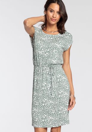 Laura Scott Sommerkleid LAURA SCOTT, Damen, Gr. 40, N-Gr, bunt (gebl&uuml;mt aop), Single Jersey, Obermaterial: 95% Viskose, 5% Elasthan, gebl&uuml;mt, figurumspielend mini