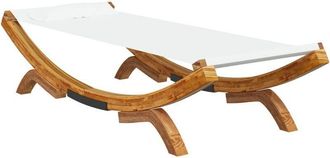 vidaXL Vidaxl - Lit de repos ext&eacute;rieur 100x188,5x44 cm Bois courb&eacute; massif Cr&egrave;me