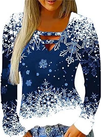 Generic Hauts de Noël pour femmes - Chandail à paillettes avec clochettes Hohoho Carlin, automne et hiver, manches longues et col rond, pull décontracté joyeu