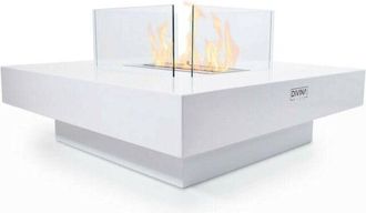 Dmora Dmora - Bioethanol-Kamin Alife, &Ouml;kologischer Kamin, Rauchfreies Feuer, Heizung mit Ethanol, Made in Italy, 70x70 h35 cm, Wei&szlig;