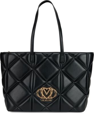 Love Moschino Sac fourre-tout matelass&eacute; avec logo - Femme - Sacs - Noir - Taille: ONE Size