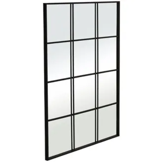Ixia Miroir Fen&ecirc;tre M&eacute;tal Noir - 90x120cm