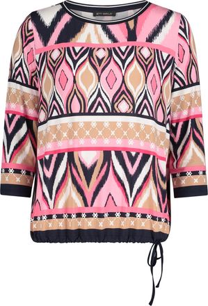 Betty Barclay Damen Casual-Shirt mit Tunnelzug 42, Pink/Dark Blue