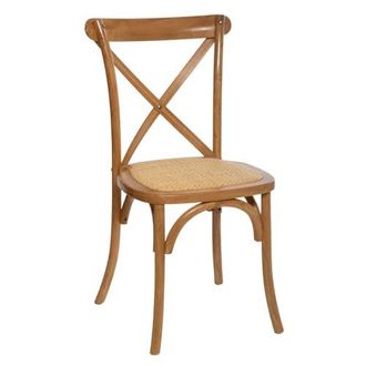 Atmosphera Atmosphera Créateur dIntérieur - Chaise Isak Bois Naturel - Chêne et Rotin - Finition Mate - Empilable - Confortable - Salle à Manger, Cuisine, Bureau