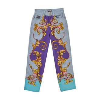 Versace Jeans Couture Femme, Jeans, Multicolore, Taille: W26 Jean slim multicolore baroque