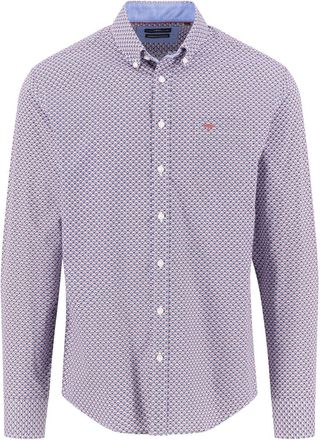 Fynch-Hatton Hemd aus Baumwolle mit grafischem Allover-Print und Button-Down-Kragen Berry/XXL