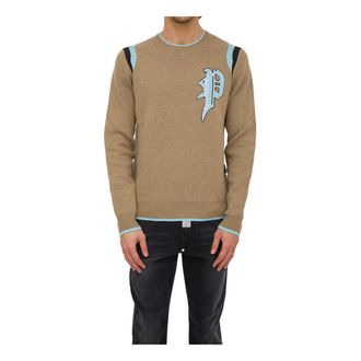 Philipp Plein Beiger Rundhals Pullover Sweater - - Knitwear - Herren - Beige - L