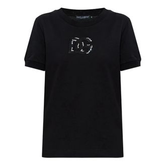 Dolce & Gabbana T-Shirt M/Corta Giro - - Tops - Damen - Schwarzk - XL