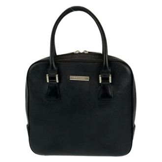 Burberry Pre-owned Sac cabas en cuir noir - Femme - Pre-owned - Noir - Taille: ONE Size