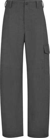 Brunello Cucinelli Virgin Wool Twill Cargo Barrel Trousers With Monili