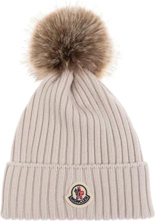 Moncler Femme, Accessoires, Rose, Taille: M Ribbed Ultra-Fine Wool Beanie