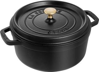 Staub Staub Br&auml;ter rund aus Gusseisen in schwarz - Durchmesser/ Fassungsverm&ouml;gen 24 cm/ 3,8 Liter