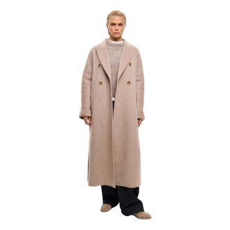 Cesare Gaspari Classic Luxe Long Coat Rosie - - Coats - Damen - Rosa - L