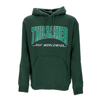 HUF Gr&uuml;ner Hoodie mit Thrasher-Logo - - Sweatshirts & Hoodies - Herren - Gr&uuml;n - XL