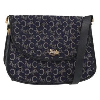 Celine Pre-owned Vintage Canvas Umh&auml;ngetasche - - Pre-owned - Damen - Blau - ONE SIZE