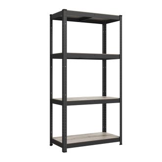 Songmics Standregal, B&uuml;cherregal, Lagerregal, 4 Ablagen, verstellbar, 40 x 80 x 160 cm, bis 520 kg belastbar, f&uuml;r K&uuml;che, Wohnzimmer, Greige-schwarz GLR044B21