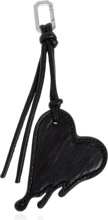 AllSaints Femme, Accessoires, Noir, Taille: ONE Size Drip Heart Leather Keyring