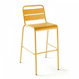Oviala Oviala - Chaise haute de jardin en m&eacute;tal jaune - Palavas
