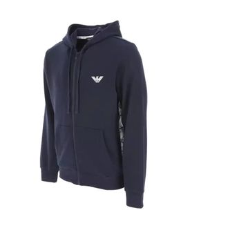 Emporio Armani Luxuri&ouml;ser Streetwear Hoodie in Blaut&ouml;nen - - Sweatshirts & Hoodies - Herren - Blau - M