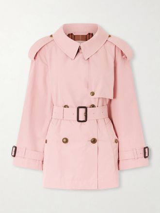 Burberry Fitzrovia Doppelreihiger Trenchcoat Aus Baumwollpopeline Mit G&uuml;rtel - Pink