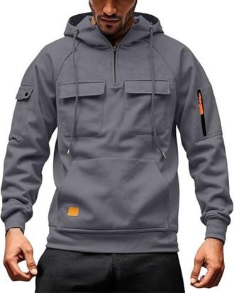 Generic 2026 Sweats a Capuche pour Homme Zipp&eacute; Hiver Manches Longues avec Poches Chaud Veste Sport D&eacute;Contract&eacute;