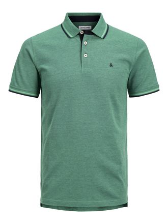 Jack & Jones Herren Slim Fit Polo Shirt JJEPAULOS Uni Sommer Hemd Kragen Kurz Arm Basic Pique Cotton, Deep Teal/Dettagli: Play, XS