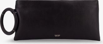 Tom Ford Aura leather clutch bag with lettering logo on the front - TOM FORD - gender_Woman