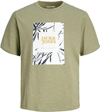 Jack & Jones PLUS Jorcrayon Branding Tee SS Crew Neck Pls T-Shirt, Vert Olive, 5XL Homme