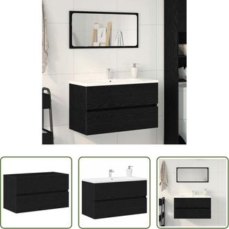 vidaXL Meuble de lavabo - Meuble de Lavabo de Salle de Bain Ch&ecirc;ne noir 80 x 38,5 x 45 cm