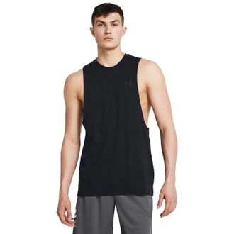 Under Armour Herren Sportstyle Left Chest Cut-Off T-Shirt &Auml;rmellos, Black (001)/Black, 9