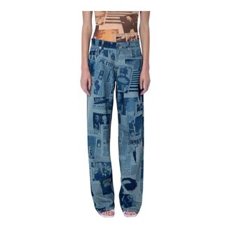 Jean Paul Gaultier Jeans mit Zeitungsdruck - - Jeans - Damen - Blau - W28